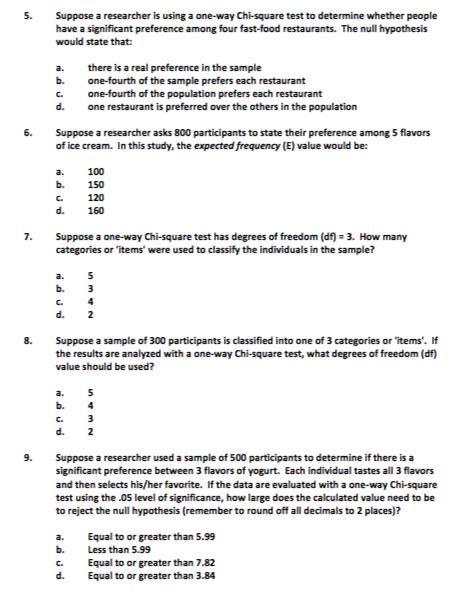 solved 5 suppose a researcher is using a one way chi square