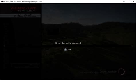 Ferrari Racing Legends Shows Errors When Auto Loading Saved Game