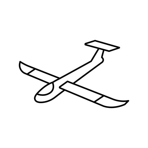 Glider Airplane Aircraft Line Icon Vector Illustration 19573576 Vector