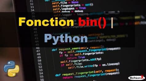 Fonction Bin Python Waytolearnx