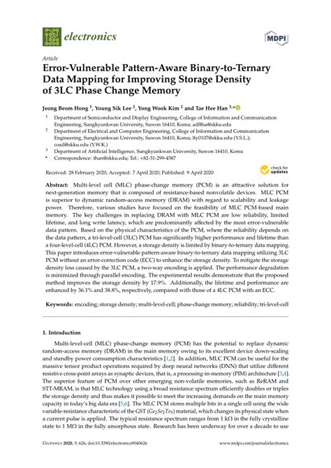 Pdf Error Vulnerable Pattern Aware Binary To Ternary Data Mapping For