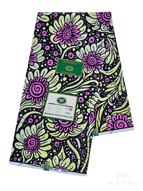 Vlisco Dutch Wax Print W7659 Lemon Greenpink