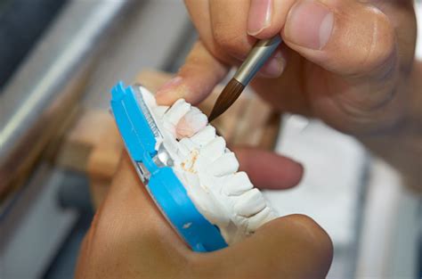 브러쉬를 사용 하 여 그의 실험실에 세라믹 치아와 치과 기술자 Stem 주제에 대한 스톡 사진 및 기타 이미지 Stem 주제 건강관리와 의술 과학자 Istock