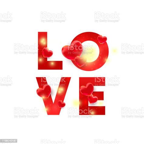 흰색 배경에 고립 된 3d 장식과 빨간 사랑 편지 웹 사이트 쿠폰 홍보 자료에 대한 벡터 일러스트레이션 14에 대한 스톡 벡터 아트 및 기타 이미지 Istock
