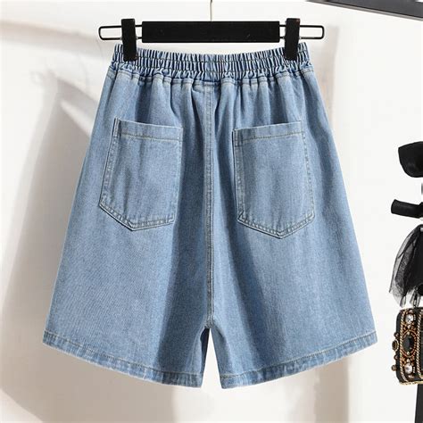 Badu Bg Широки дънкови къси панталони за жени 2024 Лято Нови постъпления Висока талия Големи