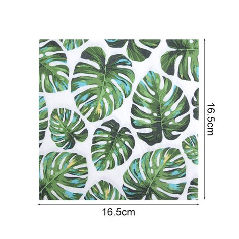 Badu Bg 20 бр Тропически палмови листа Safari Животни Хартиени салфетки Детска джунгла
