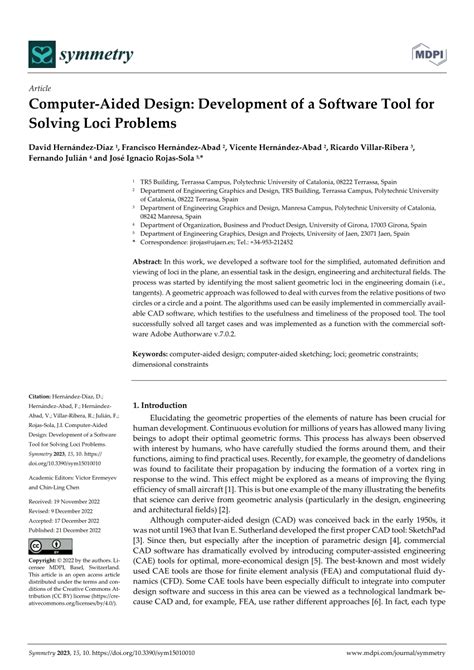 Pdf Computer Aided Design Development Of A Software Tool For Solving Loci Problems