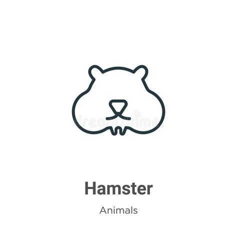 Hamster Outline Vector Icon Thin Line Black Hamster Icon Flat Vector Simple Element