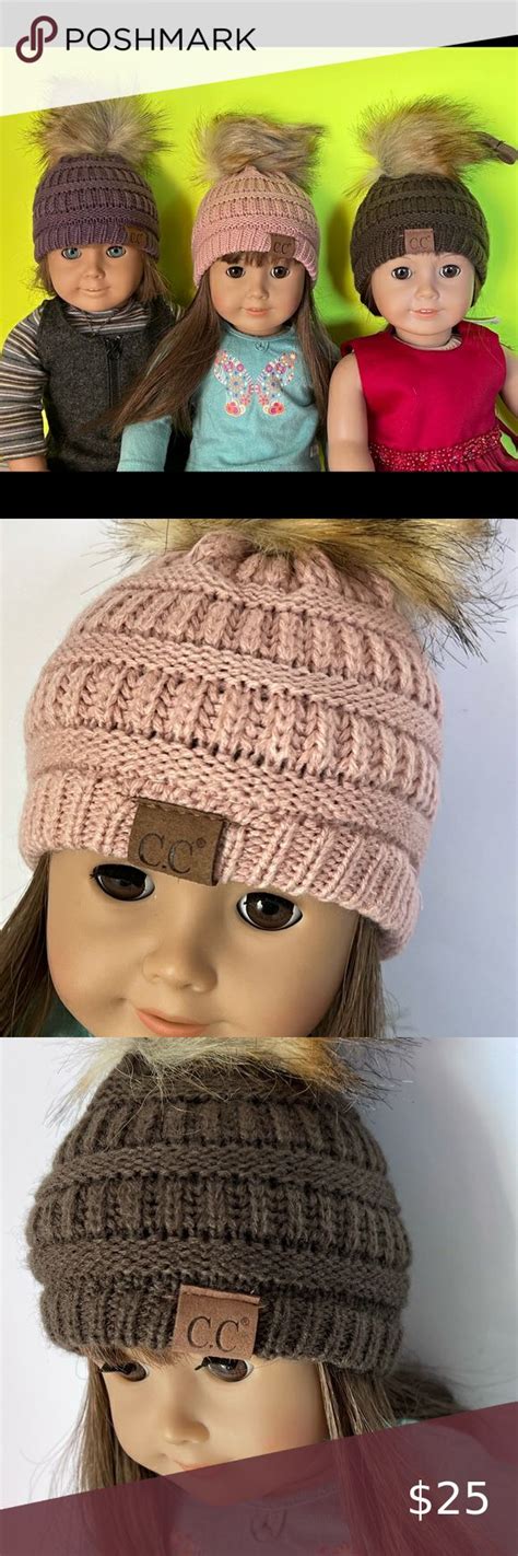 3 Cc Beanies For 18 Inch Dolls Like American Girl Cc Beanie Beanie Hats Preemie 18 Inch Doll