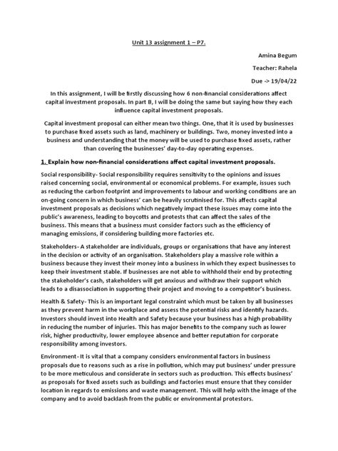 unit 13 assignment 1 p7 amina pdf