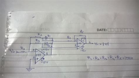 Not Getting The Absolute Voltage Output From The Op Absolute Value Amplifier Circuit