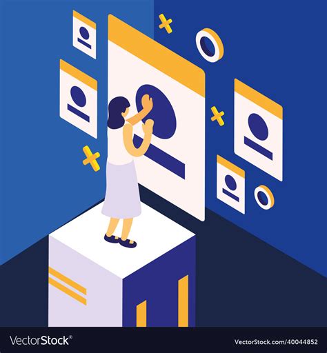 Woman Using Cyberspace Royalty Free Vector Image