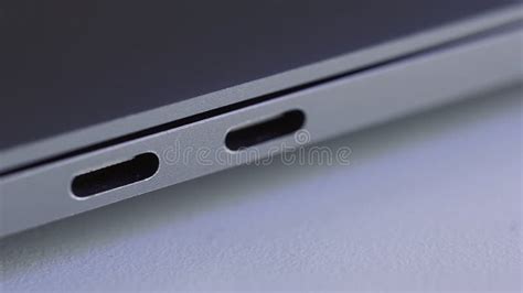 Close Up Of Elegant Modern Laptop Details Action Concept Of Modern