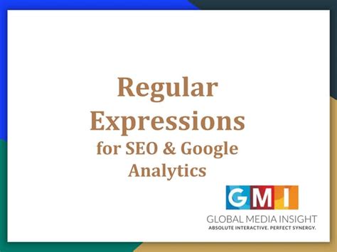 Regular Expressions Tutorial For Seo And Website Analysis Ppt