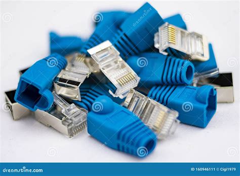 elements and components of a connector for network or ethernet cable rj45 connector