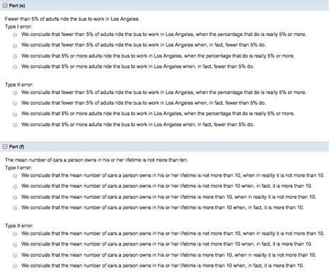 solved state the type i and type ii errors in complete