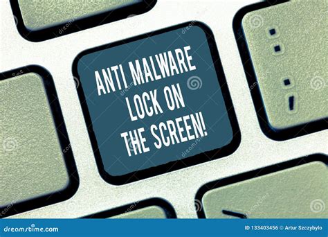 Text Sign Showing Anti Malware Lock On The Screen Conceptual Photo