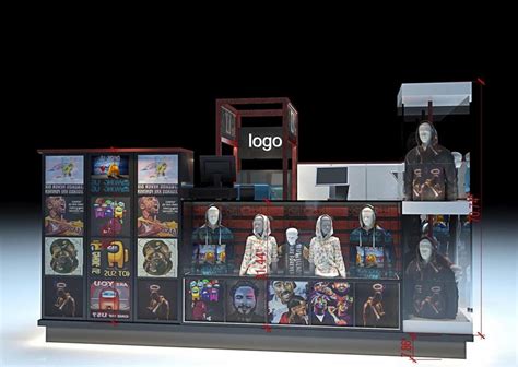 Luxury T Shirt Kiosk Clothing Store Display Showcase