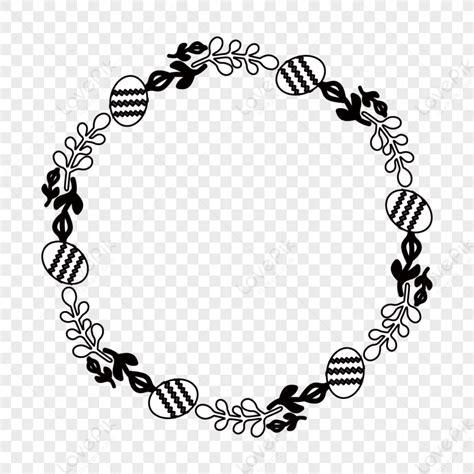 검은 백색 부활절 달걀 화환 에그 계란 만화 Png 일러스트 무료 다운로드 Lovepik