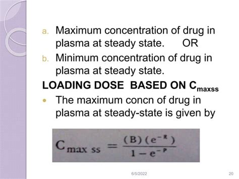 CONCEPT OF LOADING AND MAINTAINANCE DOSE Pptx Pharmaceutical Drugs Medical Health
