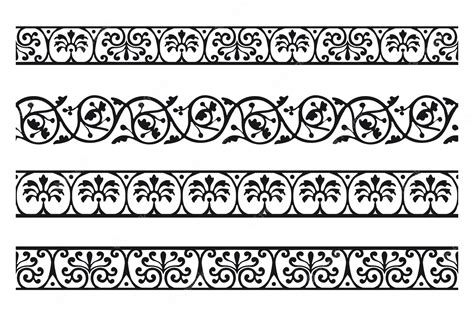 Premium Vector Set Of Decorative Seamless Ornamental Border Vector