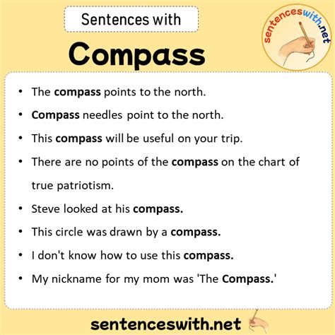 Sentences With Compass Sentences About Compass Sentenceswith