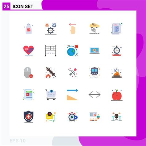Modern Set Of 25 Flat Colors And Symbols Such As Coding Car Programing