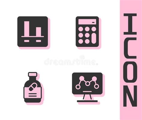 Set Genetic Engineering Graph Chart Infographic Medicine Bottle And