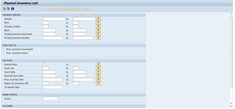 MI24 SAP Tcode Physical Inventory List