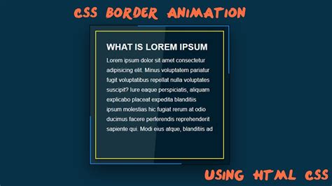Amazing Css Border Animation Using Html Css Do You Know This Designpinkweb0 Html Css Youtube
