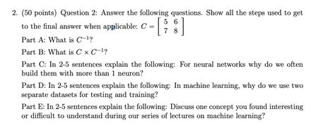Solved 50 Points Question 2 Answer The Following