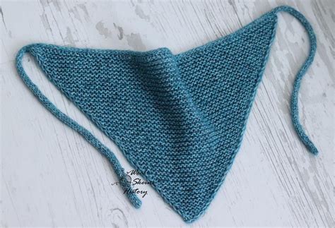 Garter Stitch Bandana Knitting Pattern Easy Beginner Kerchief Pdf