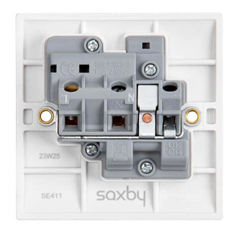 Square Edge A G SP Switched Socket Saxby SE