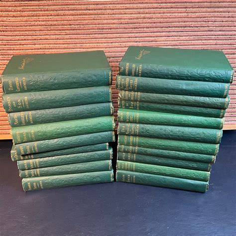 Complete Set Of 20 Volumes By Charles Dickens Vintageantique Green