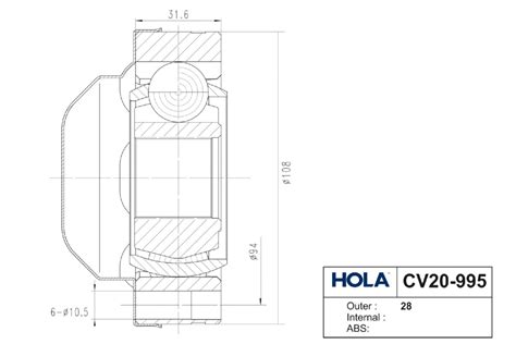 ШРУС внутренний Hola CV20-995 - официальный сайт производителя ...