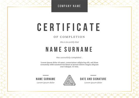 A Certificate With Geometric Shapes And Lines