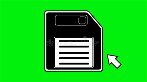 Video Animation Black And White Icon Click Pointer Mouse Floppy Disc