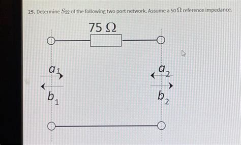 Solved 25 Determine S22 Of The Following Two Port Network Chegg Com