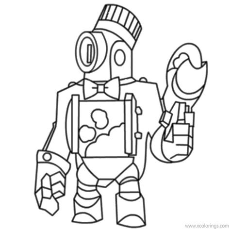 Brawl Stars Rico Coloring Pages With Logo Xcolorings Com