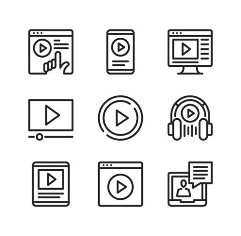 2 500 Live Stream Line Icon Stock Illustrations Royalty Free Vector