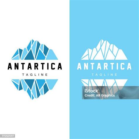 빙산 로고 남극 대륙 로고 디자인 간단한 자연 풍경 벡터 일러스트레이션 템플릿 빙하에 대한 스톡 벡터 아트 및 기타 이미지