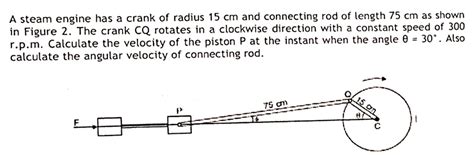 Solved A Steam Engine Has A Crank Of Radius 15 ﻿cm And