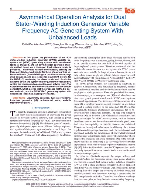 Pdf Asymmetrical Operation Analysis For Dual Stator Winding Induction Generator Variable