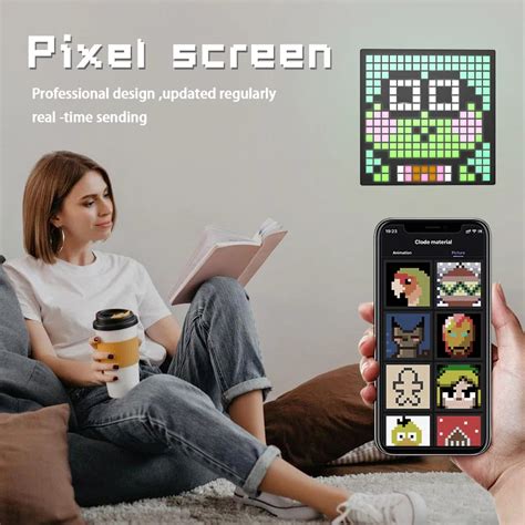 Led Matrix Pixel Display สมารทหนาจอ APP ควบคมโปรแกรม Night Light Digital Pixel กรอบรปเกมตก