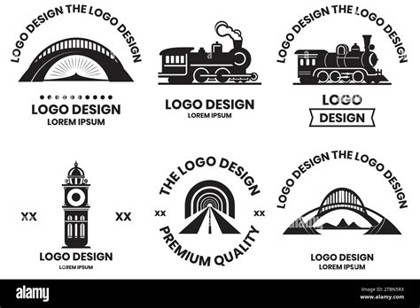 Train Logo And Train Travel In Vintage Style Isolated On Background