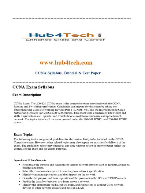 Ccna Syllabus Cisco Certifications Network Switch Free 30 Day
