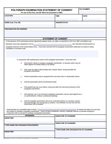 Free 10 Polygraph Consent Samples In Pdf Ms Word