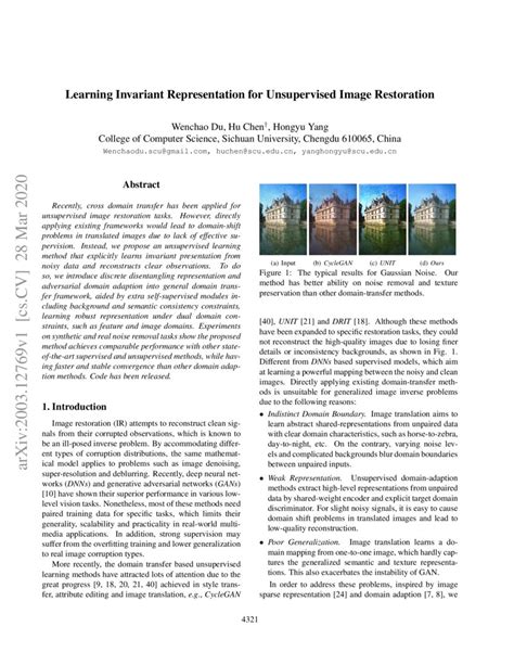 Learning Invariant Representation For Unsupervised Image Restoration