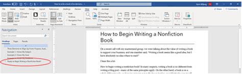 Word Tip The Navigation Pane Clear Sight Books