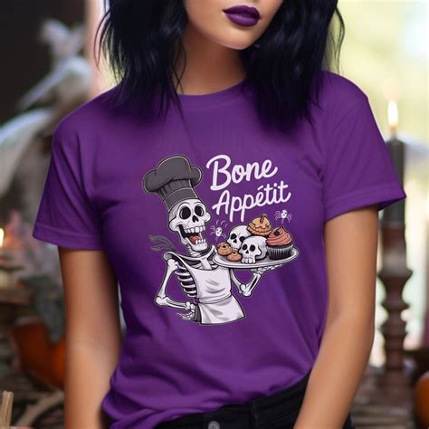 Halloween Skeleton Chef T Shirt Bone Appétit Funny Skull Bakery Halloween Party Outfit Spooky